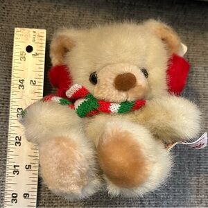 Russ | Toys | Vtg Russ Tuff Teddy Bear Plush 6 Earmuffs Red Green Scarf ...